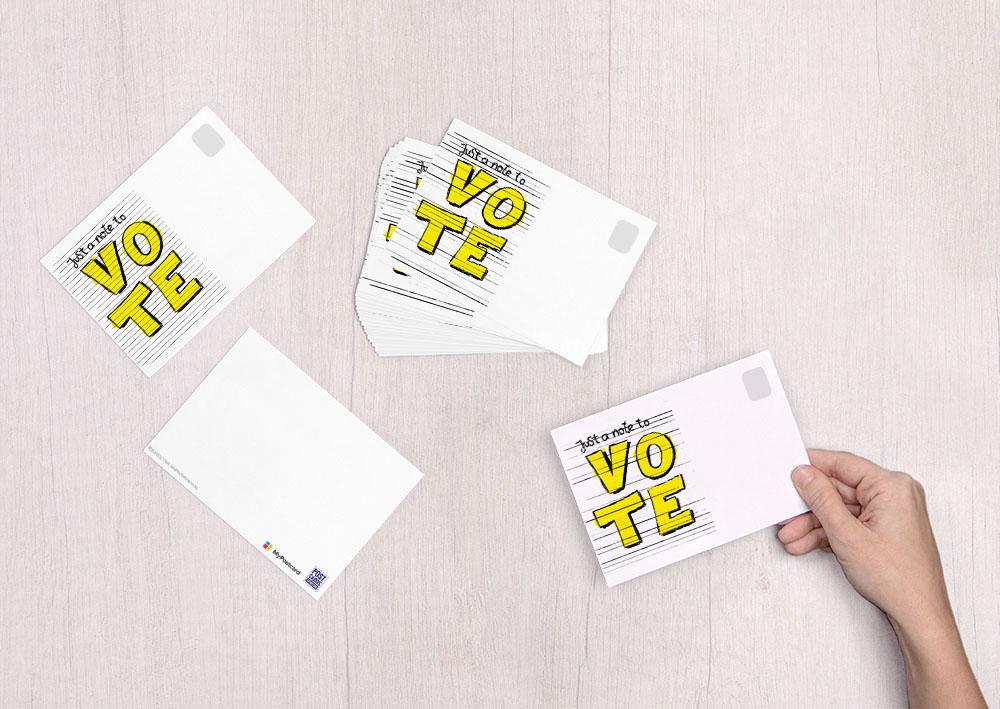 Postcards to Voters - JUST A NOTE TO VOTE